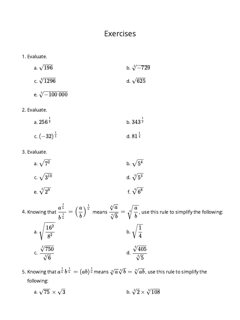 Rational Exponent Pdf