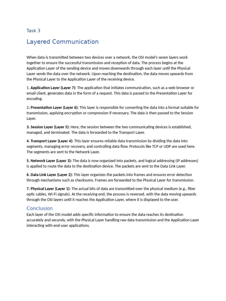 OSI Model Assignment - Layered Communication | PDF | Osi Model | Computer Network