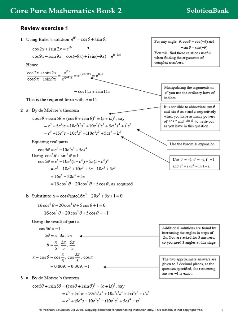 Alevelsb cp2 Revex1 | PDF | Complex Number | Numbers
