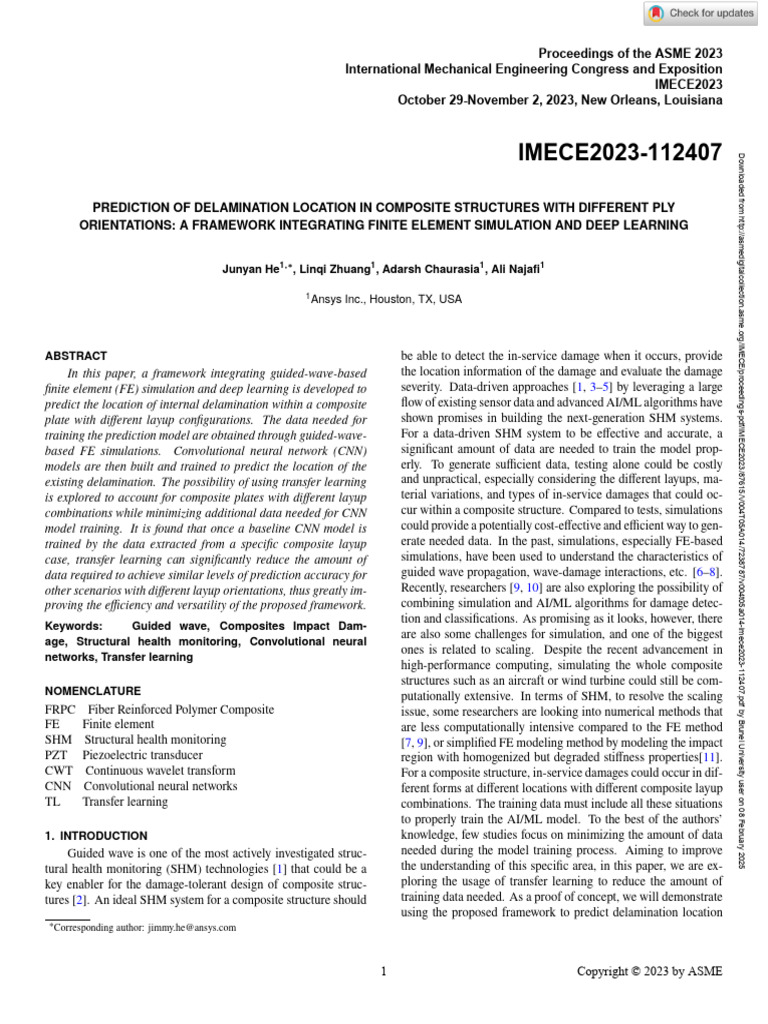 Prediction of Delamination Location in Composite Structures With Different Ply Orientations ...