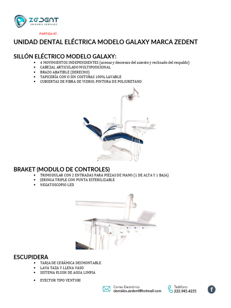 Unidad Dental Galaxy Zedent | PDF