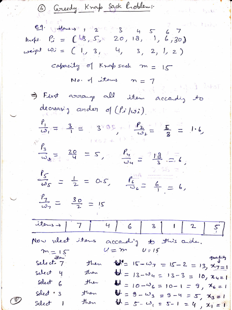 3. Greedy Knapsack Problem | PDF