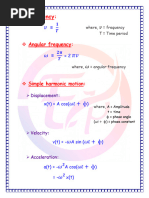 Oscillation Formula Sheet | PDF