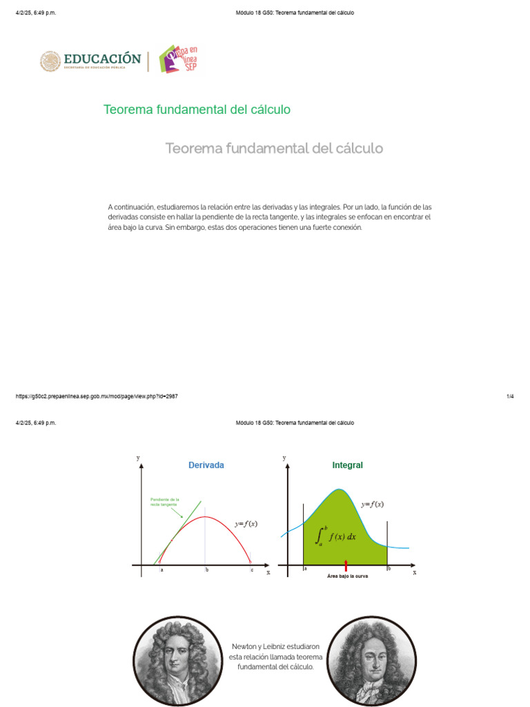 Módulo 18 G50 - Teorema Fundamental Del Cálculo | PDF | Integral ...