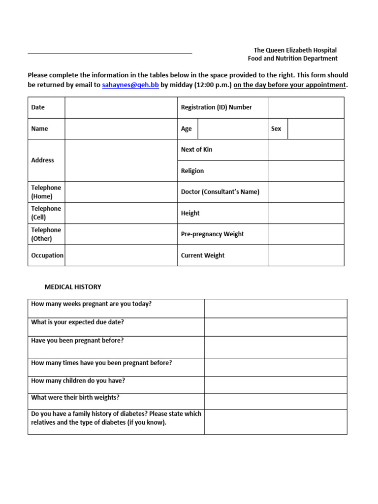 Online GDM Nutrition Assessment Form | PDF | Diabetes | Meal
