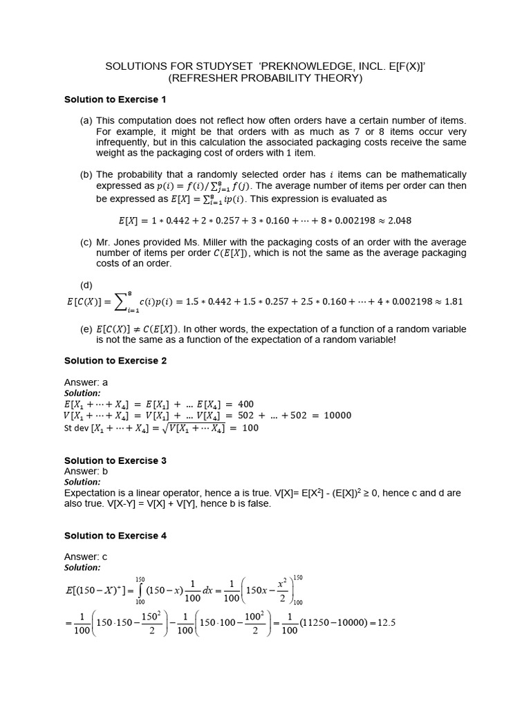 Study Set Preknowledge Answers | PDF | Variance | Normal Distribution