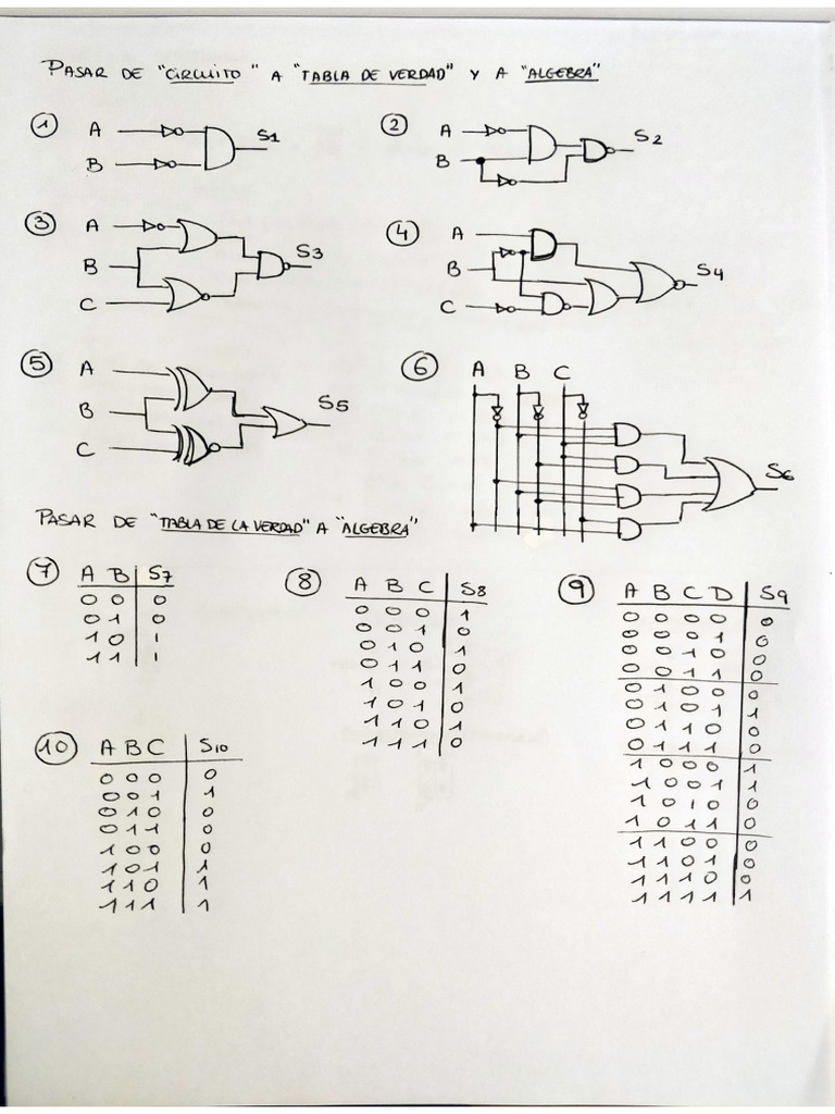 Ejercicios Circuitos Lógicos | PDF