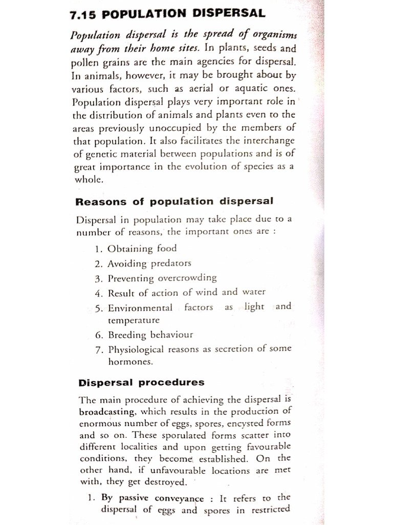 dispersal | PDF