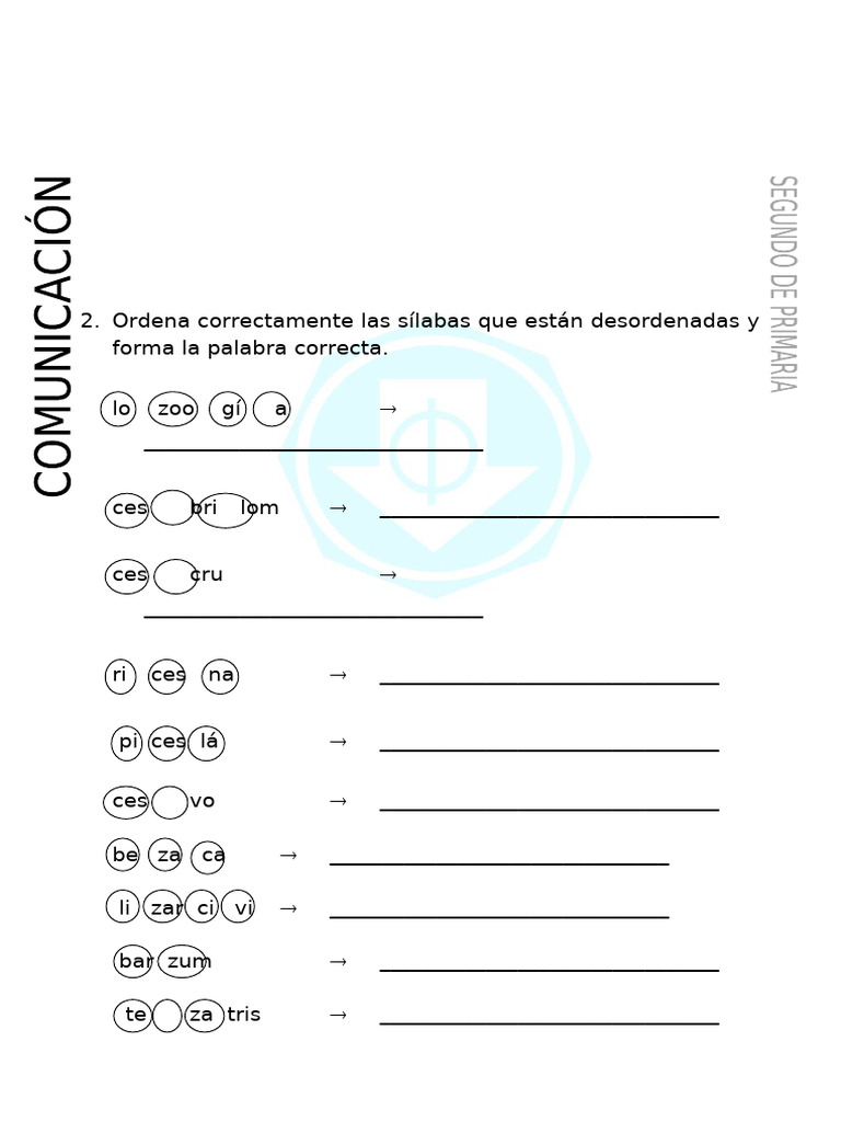 Ejercicios de sílabas para primaria | PDF