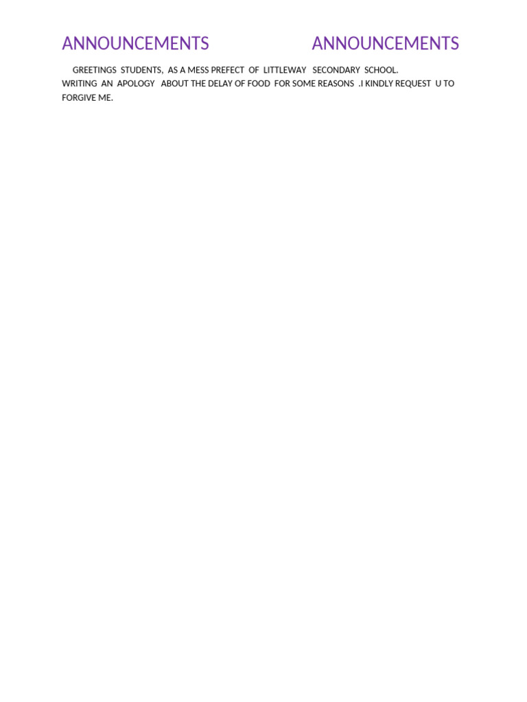 Announcements Announcements | PDF