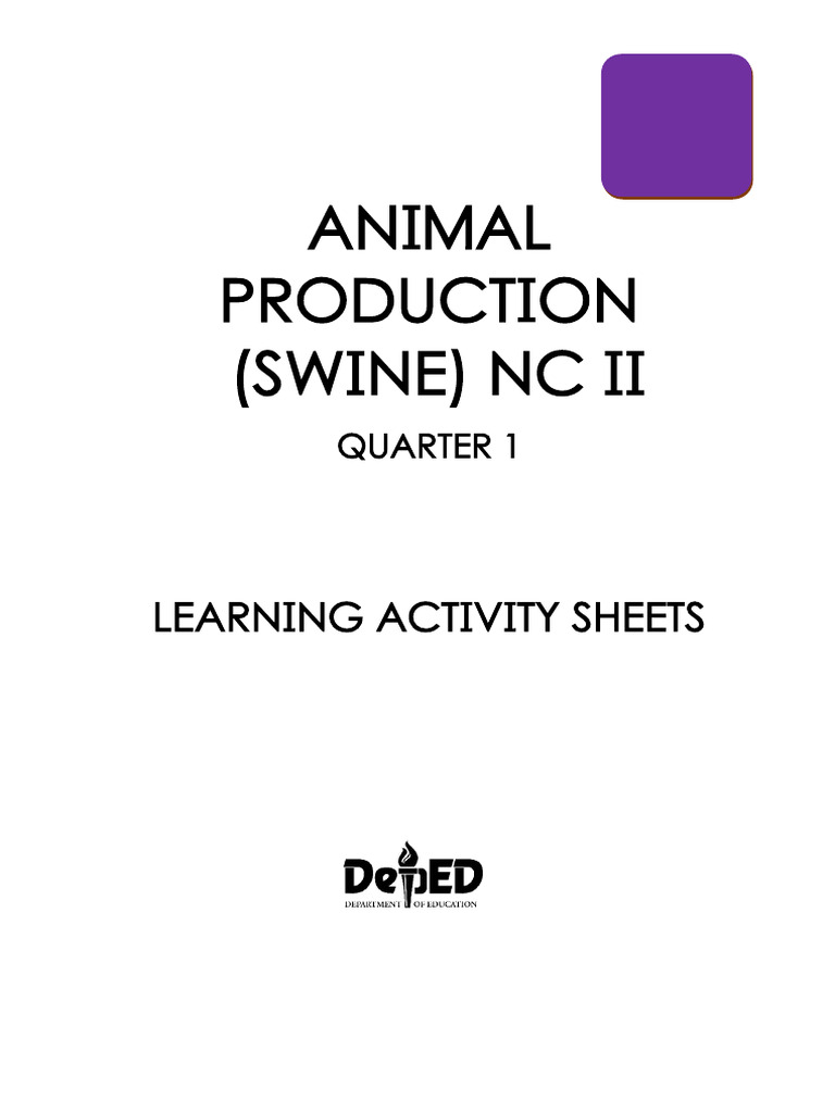 SHS Animal Production (Swine) NC II q1 | PDF | Pig