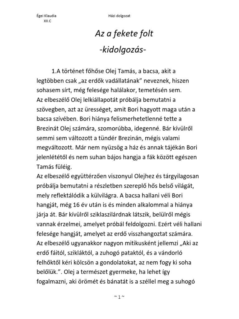 A Fekete Folt | PDF