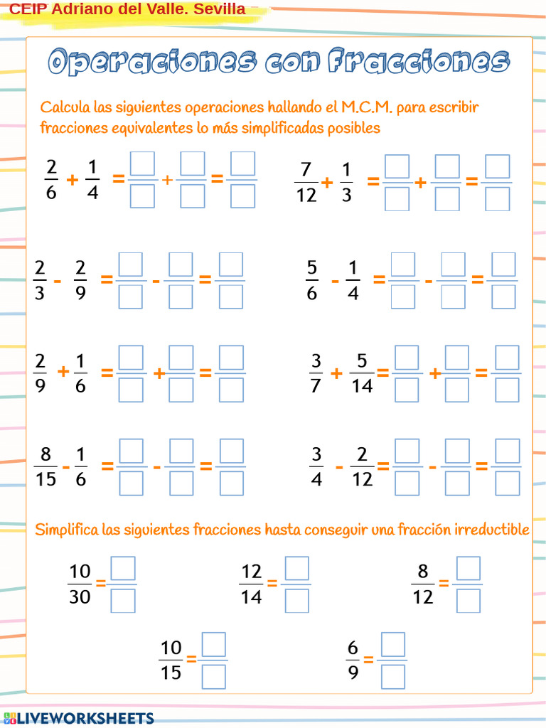 Operaciones Con Fracciones | PDF