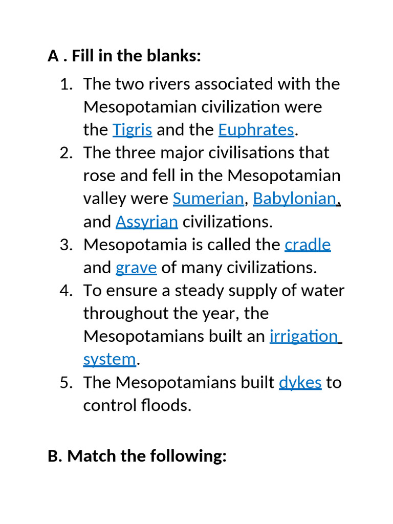 Mesopotamian Civilization Overview for Class 6 | PDF | Mesopotamia