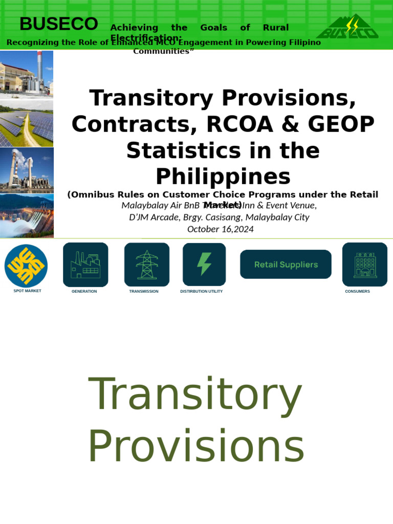 Transitory, Contracts and Status of RCOA and GEOP - Rubio | PDF ...