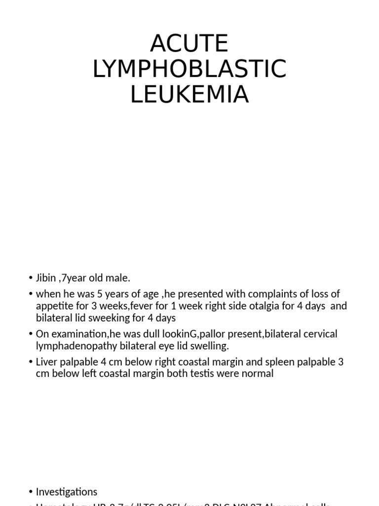 Acute Lymphoblastic Leukemia in Children | PDF | Leukemia | Lymphocyte