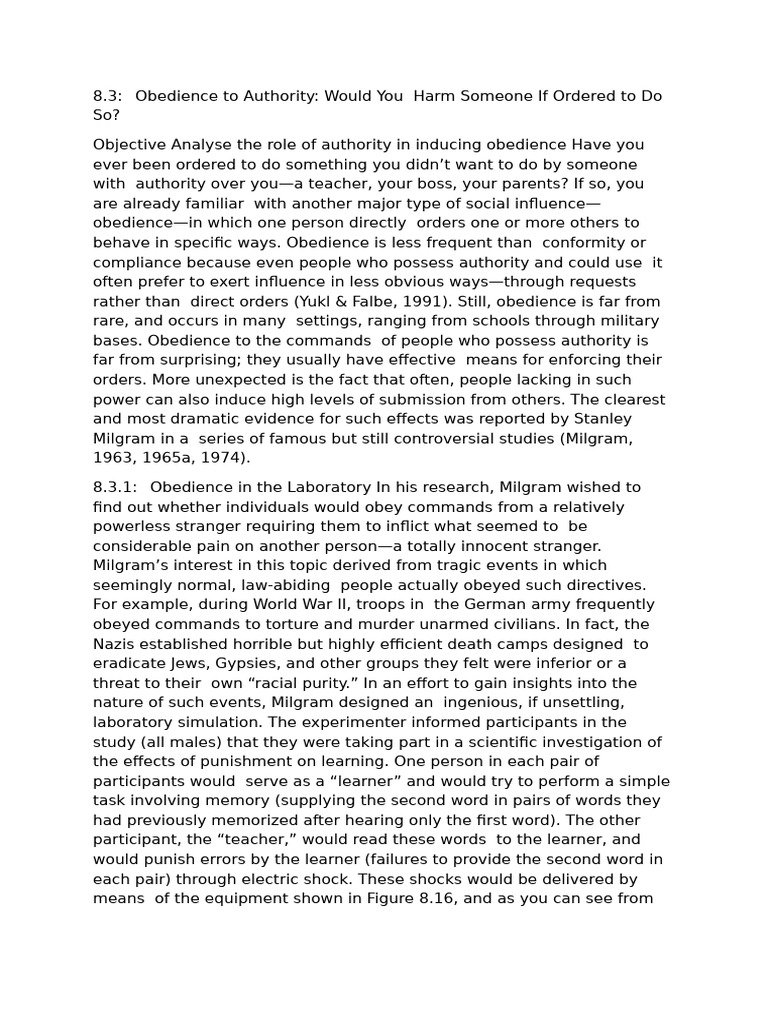 Milgram's Experiment | PDF | Psychology | Behavioural Sciences