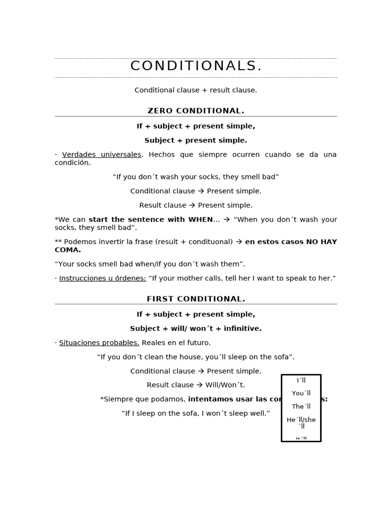Conditionals Explicación. | PDF | Syntax | Language Mechanics