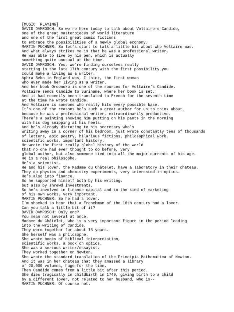 Exploring Voltaire's Candide and Its Context | PDF | Candide | Voltaire