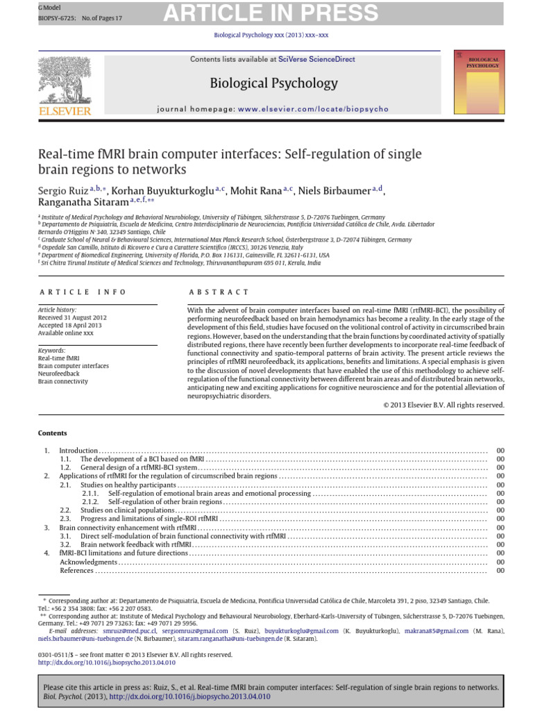 Real_time_fMRI_brain_computer_interfaces | PDF | Neurofeedback | Emotional Self Regulation