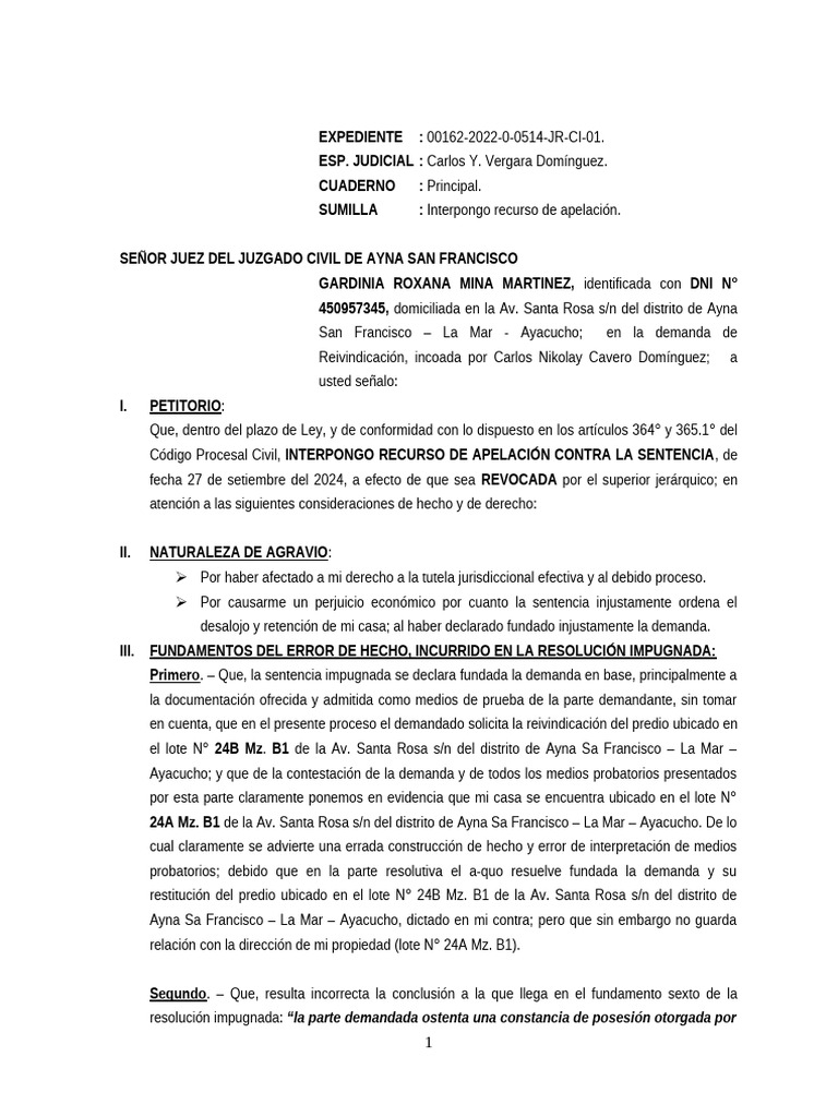 apelacion | PDF | Apelación | Ley procesal