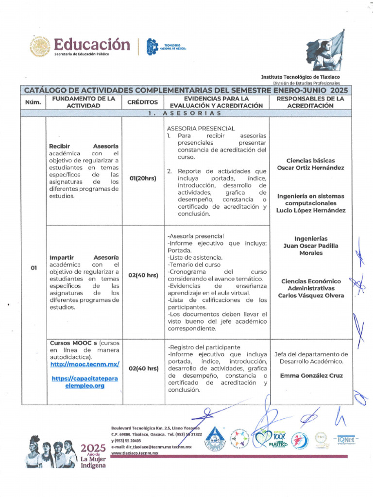 Catalogo de Actividades-Complementarias 2025 1 | PDF