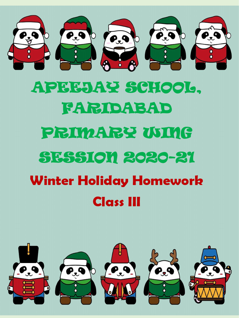 Winter Holiday Homework - Class III | PDF