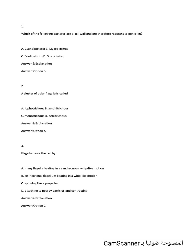 Bacteria MCQ | PDF