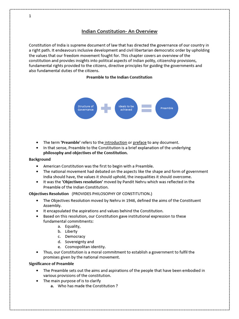 3. Indian Constitution -Overview | PDF | Citizenship | Political Science