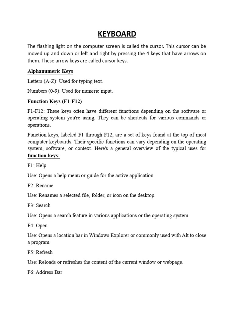 Keyboard (1) | PDF | Computer Keyboard | Control Key