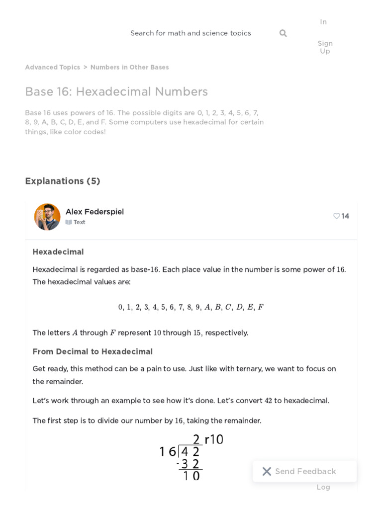 Base 16_ Hexadecimal Numbers - Expii | PDF | Encodings | Mathematics