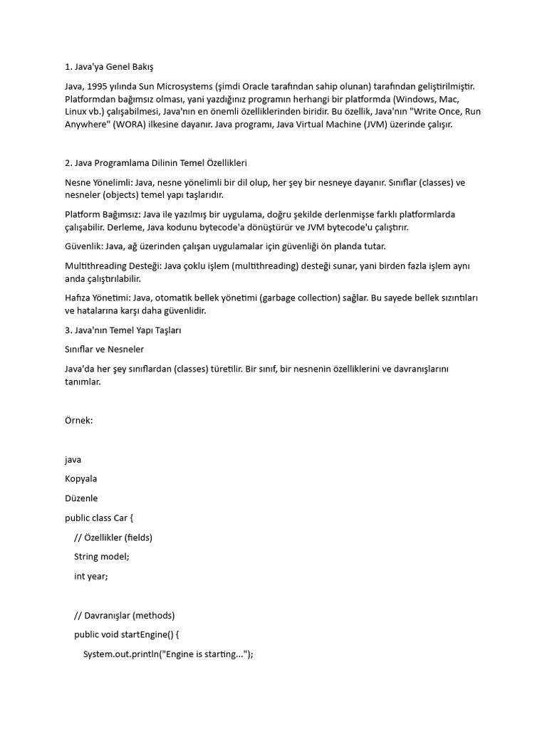 Java Programlamaya Giriş | PDF