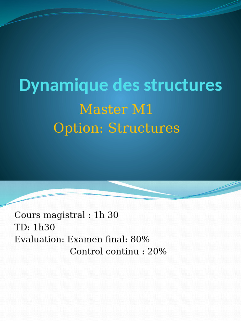 Chapitre Introduction À La Dynamique Des Structures | PDF