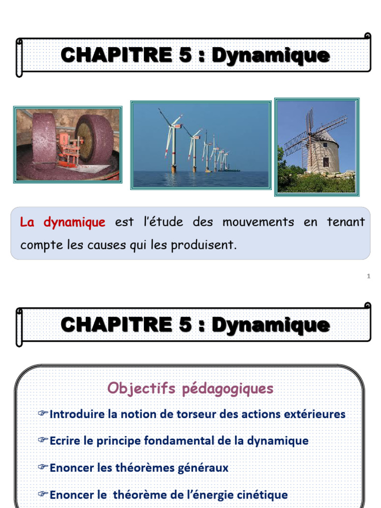 Principes de la dynamique et torseurs | PDF | Énergie kinétique ...