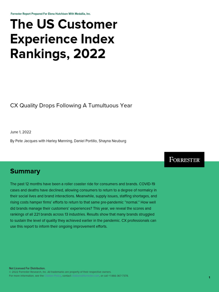 8237060773043350213the Us Customer Experience Index Rankings 2022 | PDF ...
