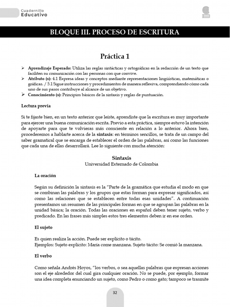 Tema 5 y 6. La Sintaxis y Signos de Puntuación | PDF | Verbo | Asunto ...