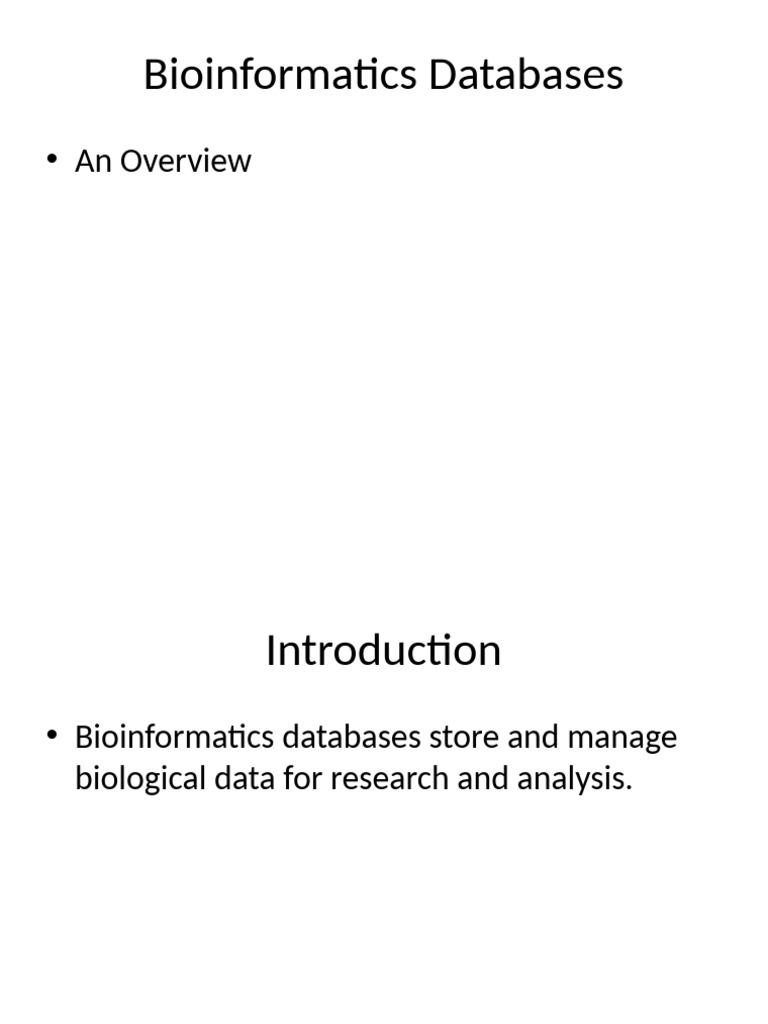 Bioinformatics Databases Updated Presentation | PDF