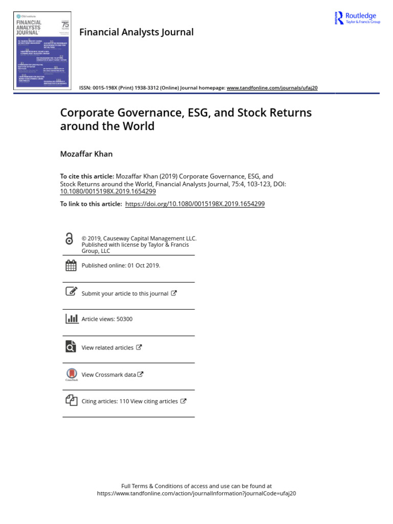 Global ESG Impact on Stock Returns | PDF | Governance | Corporate Governance