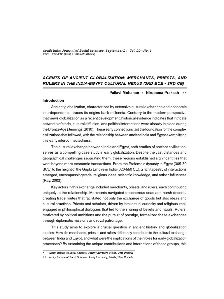 Agents of Ancient Globalization Merchants, Priests, and Rulers in The ...