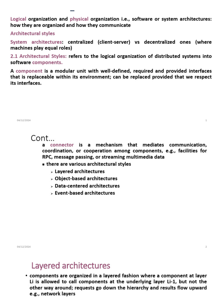 Chapter 2 - Architecture (2) | PDF | Client–Server Model | Peer To Peer