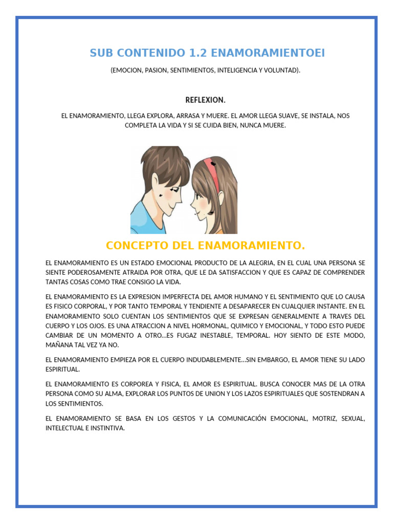 Tipos de Enamoramiento Adolescente | PDF | Amor | Las emociones