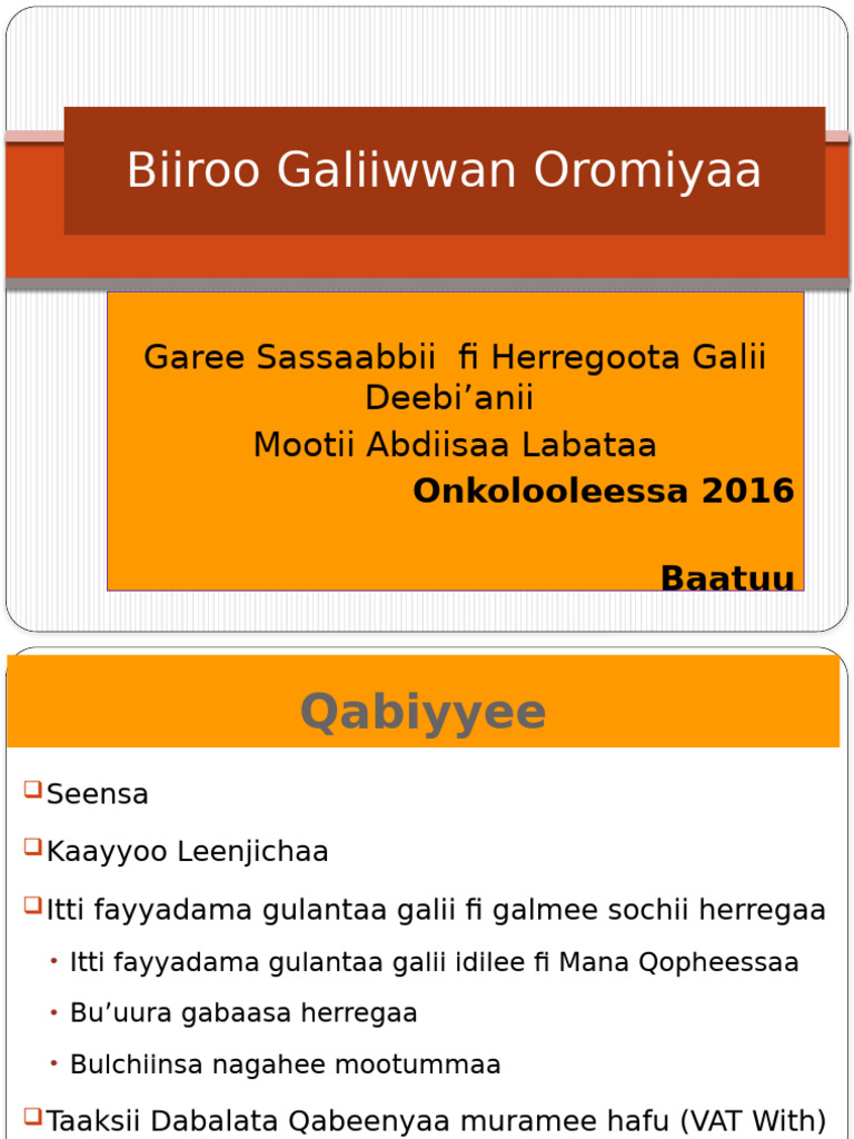 Leenjii Sassaabbii Galii Baatuu | PDF