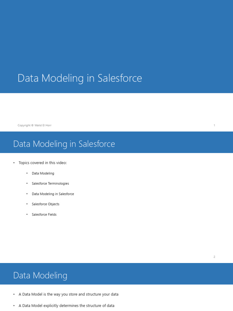 Data+modeling+in+Salesforce (1) | PDF | Relational Model | Databases