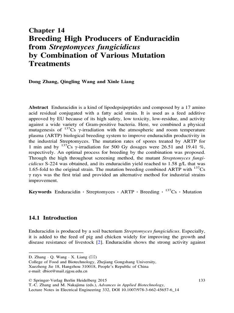 015-Chapter 14 Breeding High Producers of Enduracidin From Streptomyces ...