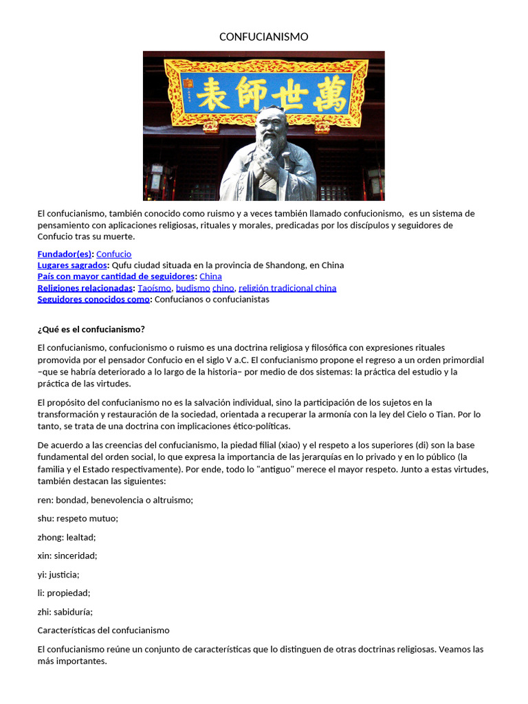 Confucionismo | PDF | confucionismo | Confucio