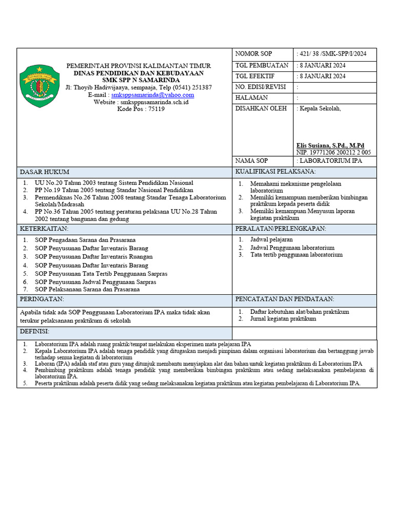 Sop Lab Sept 2024 | PDF