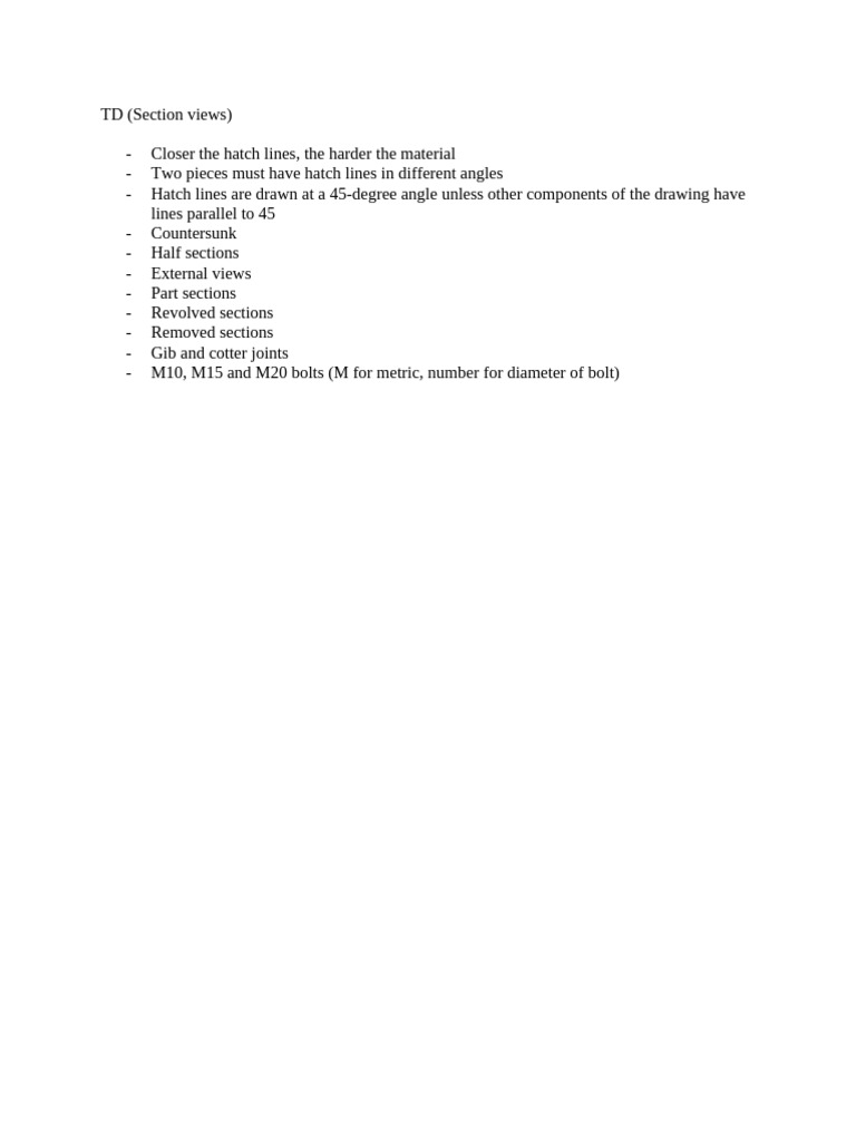 Technical Drawing Hatch Guidelines | PDF