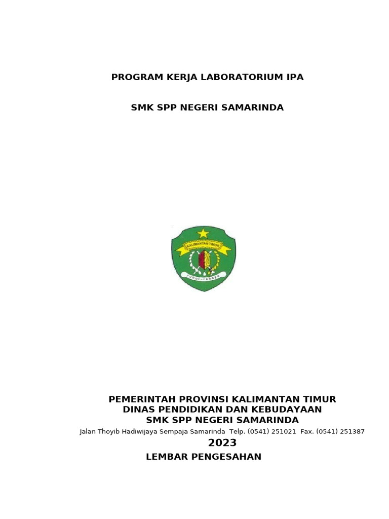 Halaman Depan PROGRAM KERJA LABORATORIUM IPA | PDF