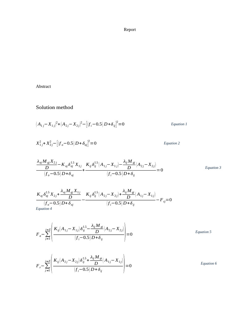 Solving Equations for Ball Bearing Deflections | PDF | Equations ...