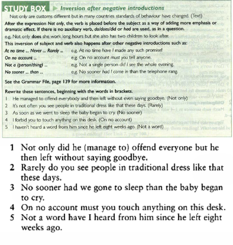 Inversion after negative introductions | PDF